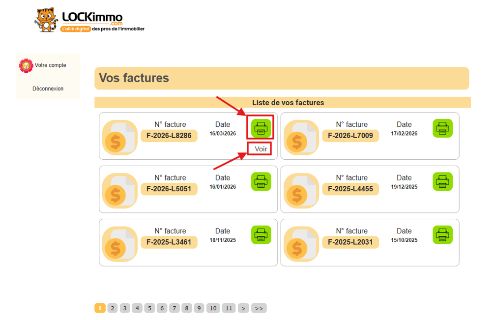 Comment télécharger mes factures LOCKimmo